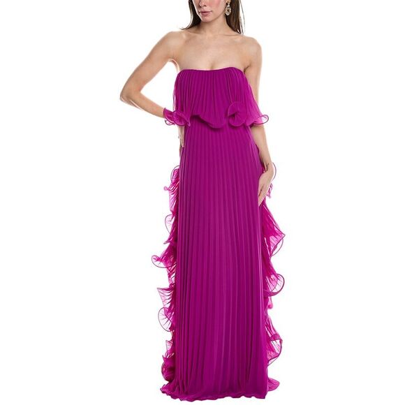 Badgley Mischka | Dresses | Badgley Mischka Ruffle Gown | Poshmark